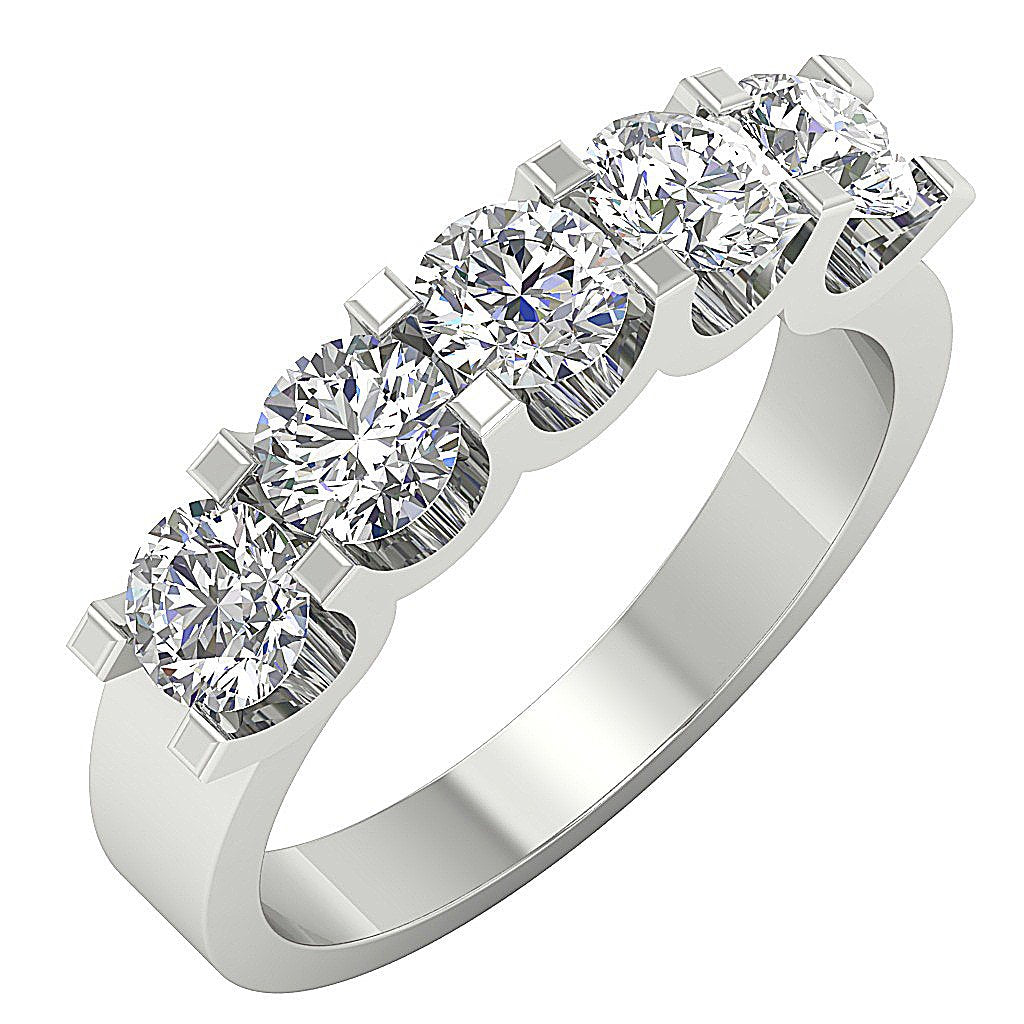 Buy Five Stone Diamond Ring Wedding Band Gold Best Engagement 5 Stone