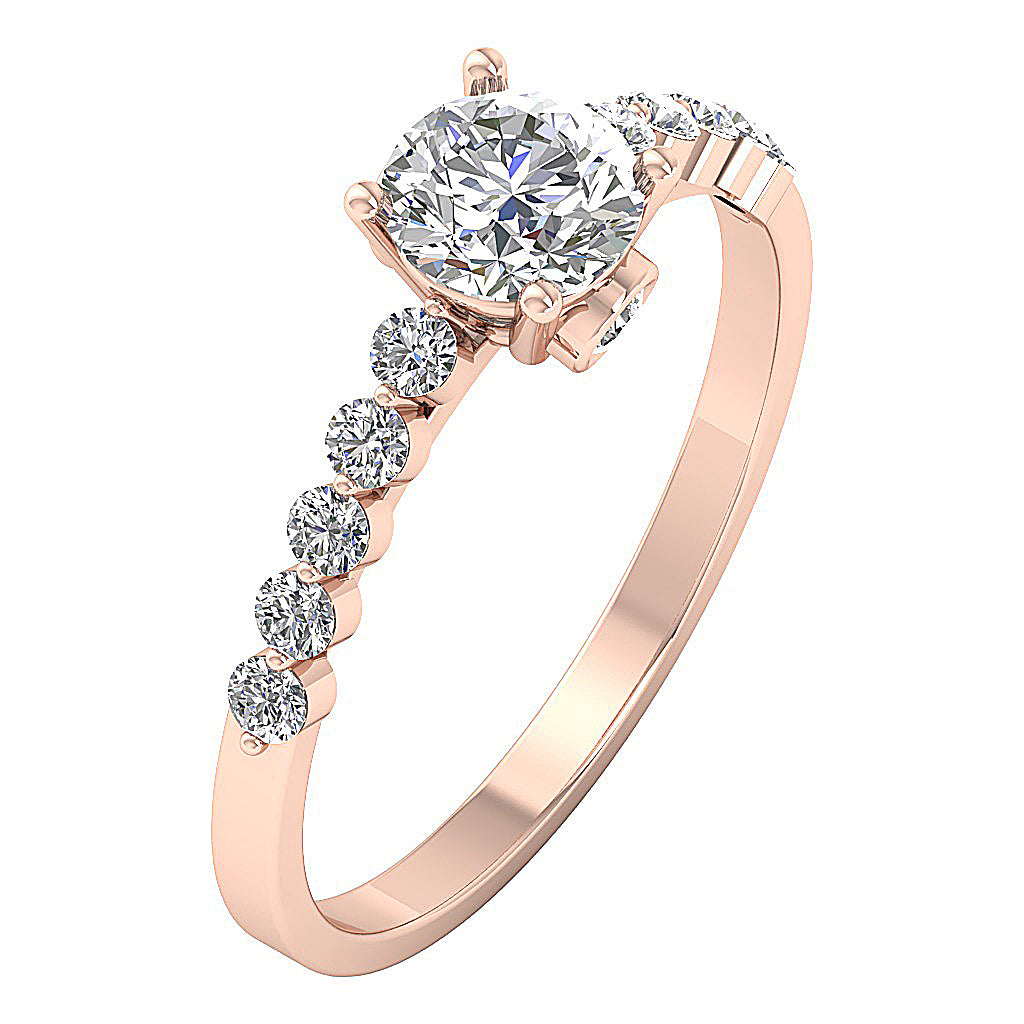 The Azriel Classic Genuine Diamond 14k Rose Gold Solitaire Anniversary