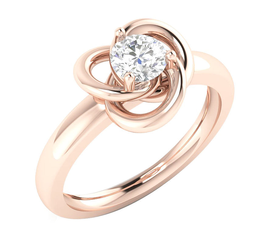 The Zaria 3 Prong Set Solitaire Natural Diamond Engagement Ring 14K Ro