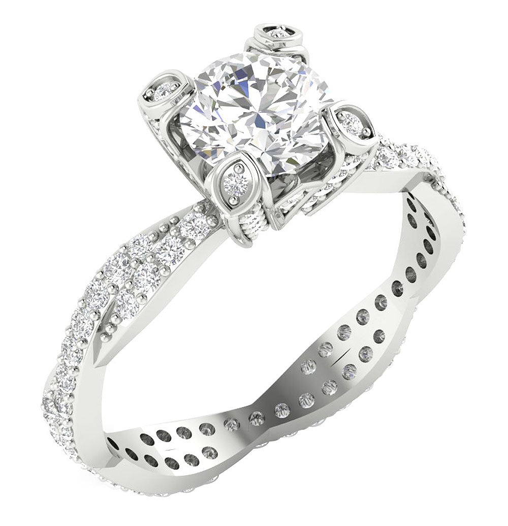 The Robin Eternity Solitaire Diamond Engagement Ring 14K White Yellow