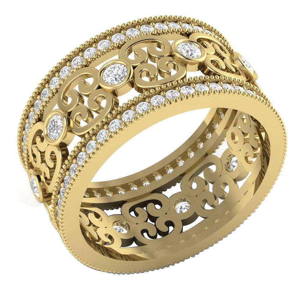 The Jaylen Classic Eternity Wedding Band Round Diamond White Yellow Ro
