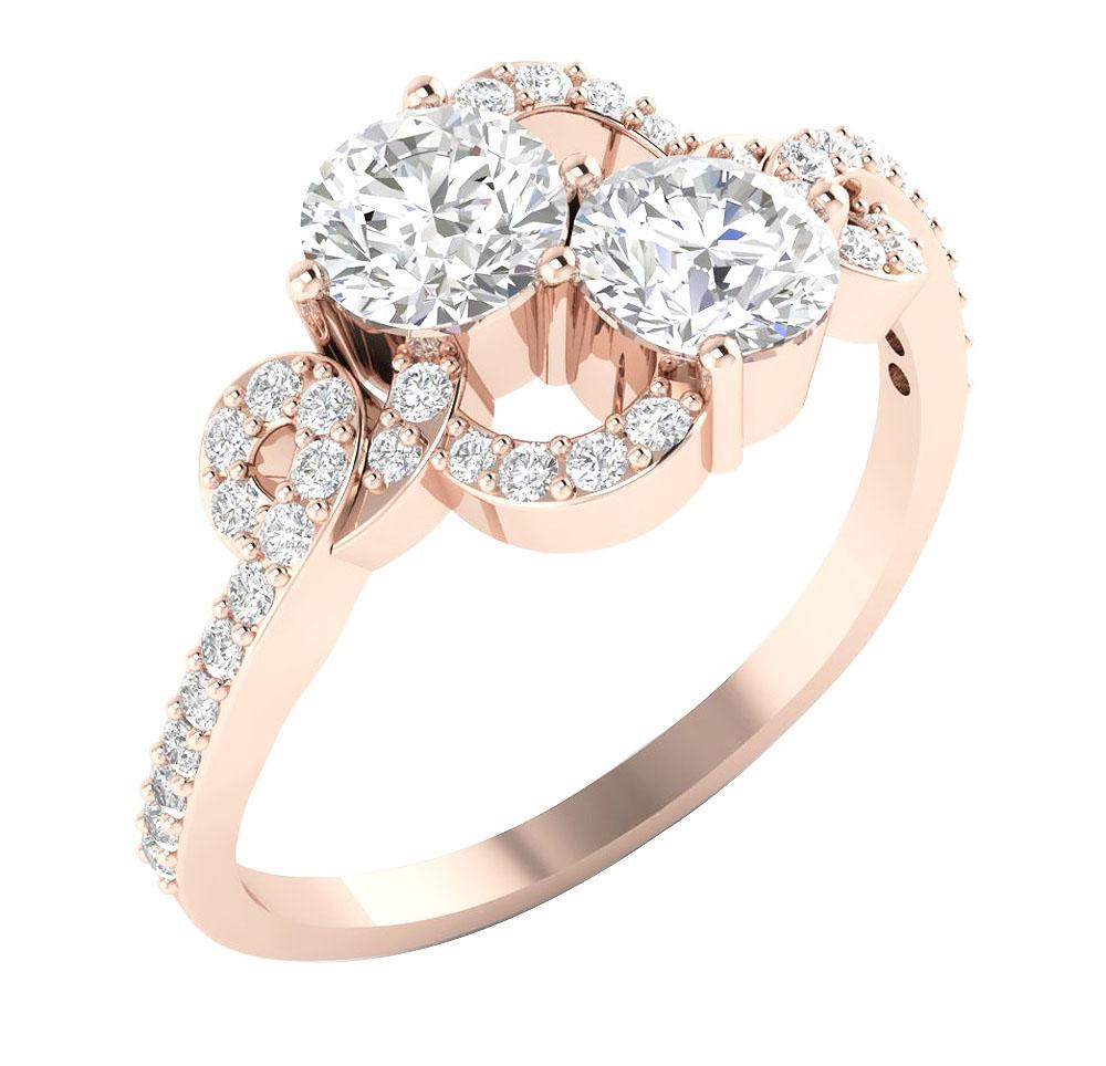 The Ariel Unique Forever Us Designer Solitaire Ring Round Diamond Rose