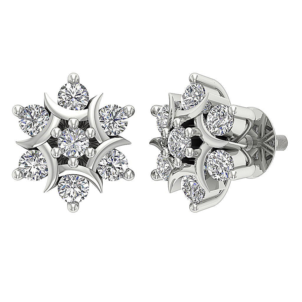 The Andrew Screw Back Designer Fashion Studs Earrings 14K Solid Gold R