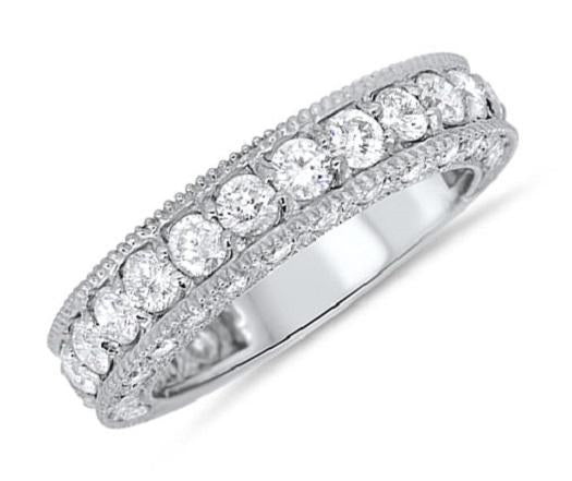 The Damien Designer Eternity Wedding Ring Natural Diamond 14K White Go