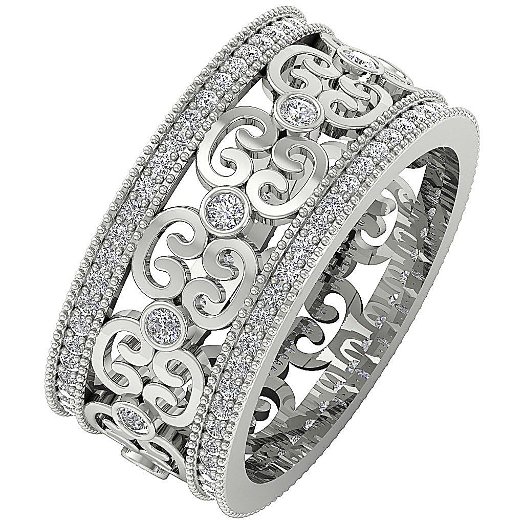 The Colin Unique Designe White Gold Genuine Diamond Eternity Anniversa