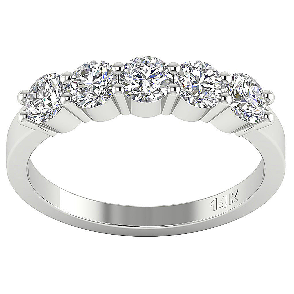 The Rodrigo White Gold Classic Five Stone Diamond Engagement Ring Pron