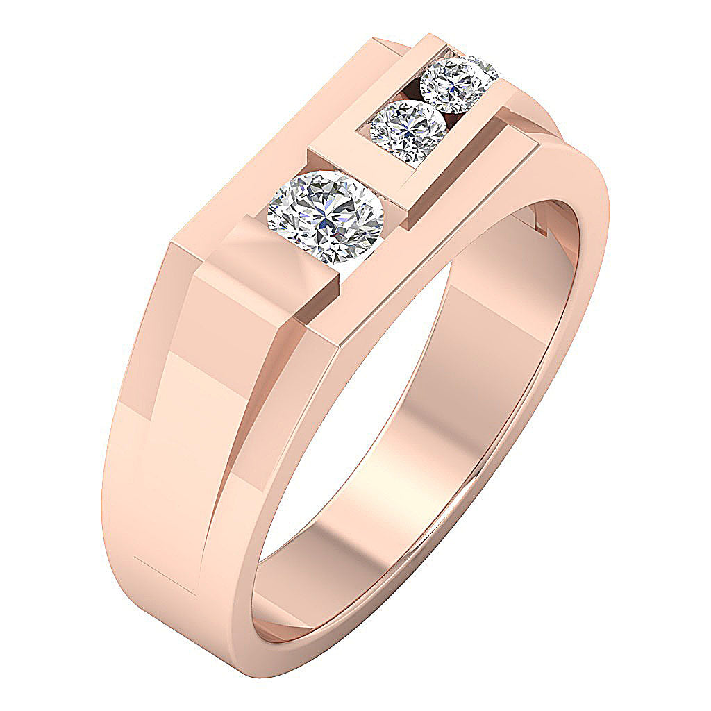 The Skylar Genuine Diamond 14K White Yellow Rose Gold Men's Solitaire