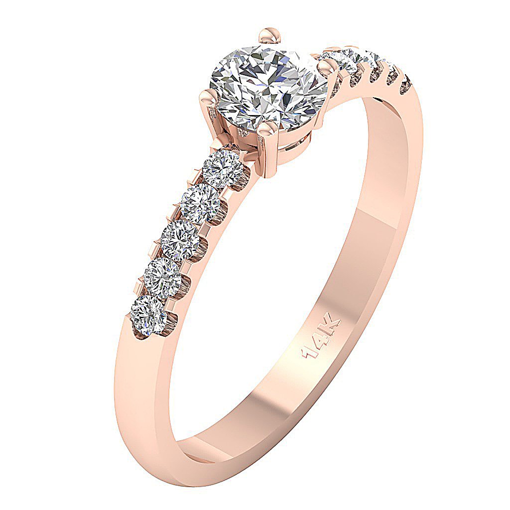 The Camilo Sparkly Natural Diamond 14k Rose Gold Solitaire Engagement