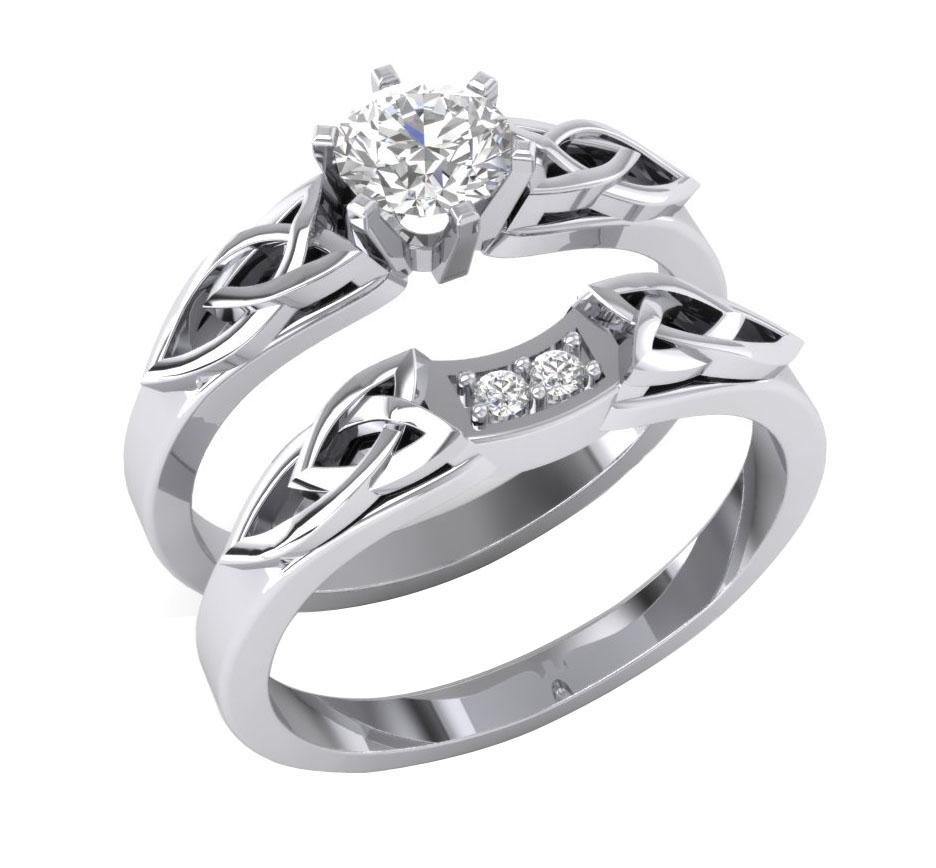 The Asher Elegant Genuine Diamond Bridal Engagement Ring Sets Gold Pro