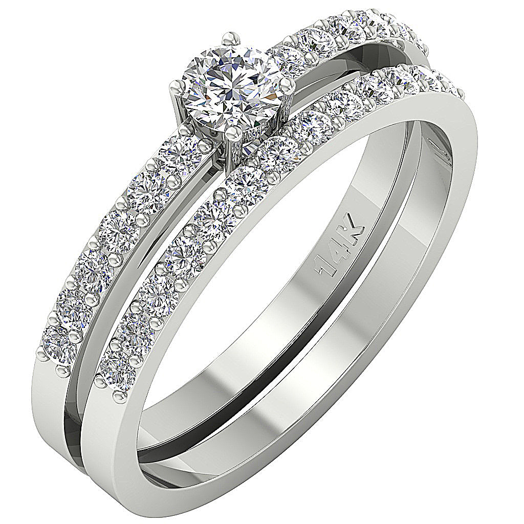 The Beckett Excellent Round Cut Diamond Bridal Anniversary Ring Band S
