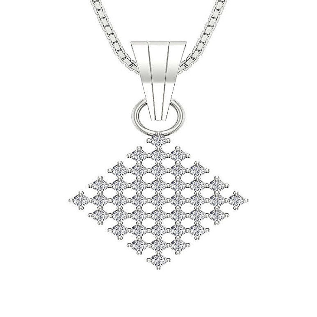 The Simon Round Cut Diamond 14K White Gold Vintage Fashion Pendant 1.1