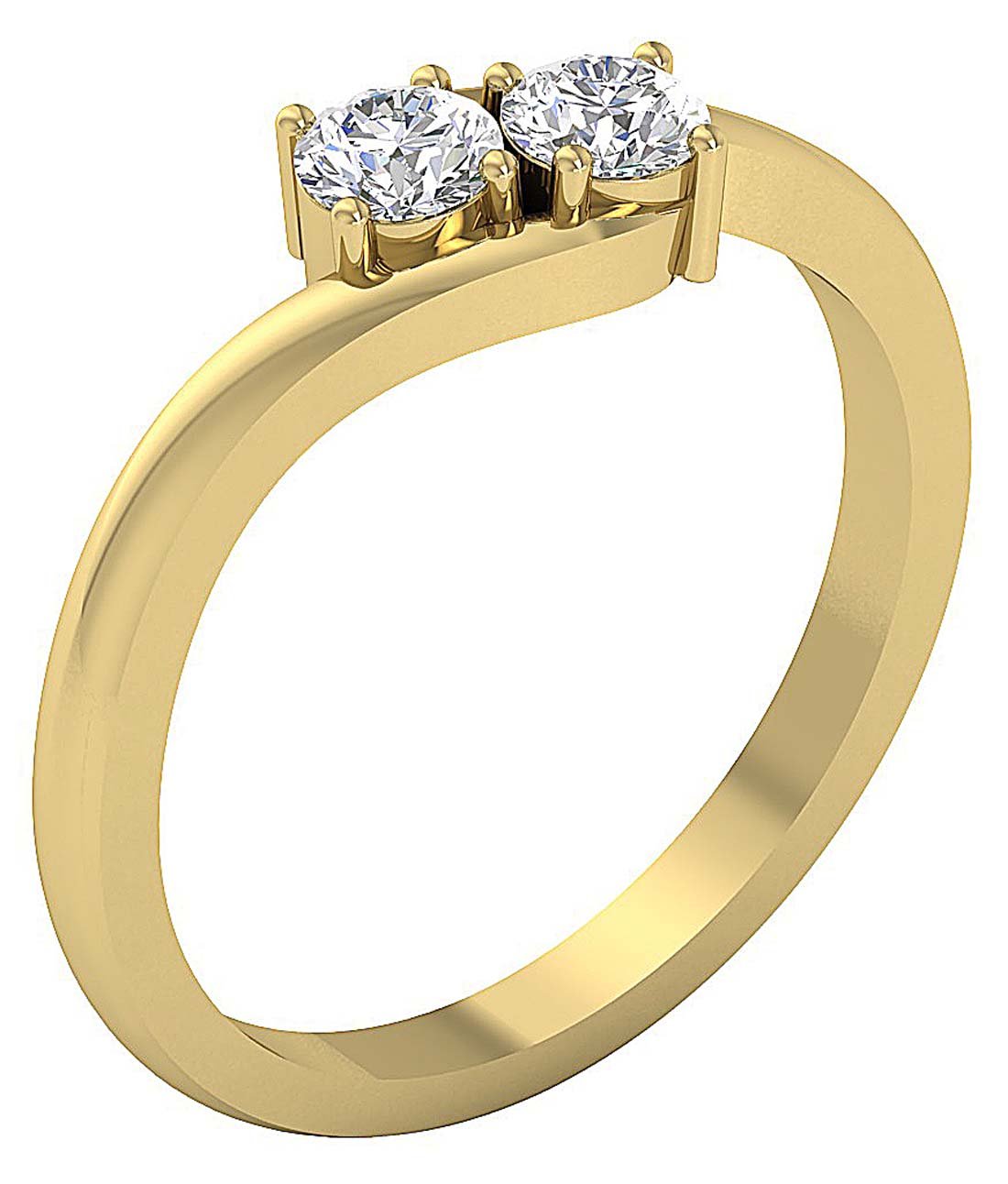 The Albert Forever Us Two Stone Round Diamond Engagement Ring Yellow G