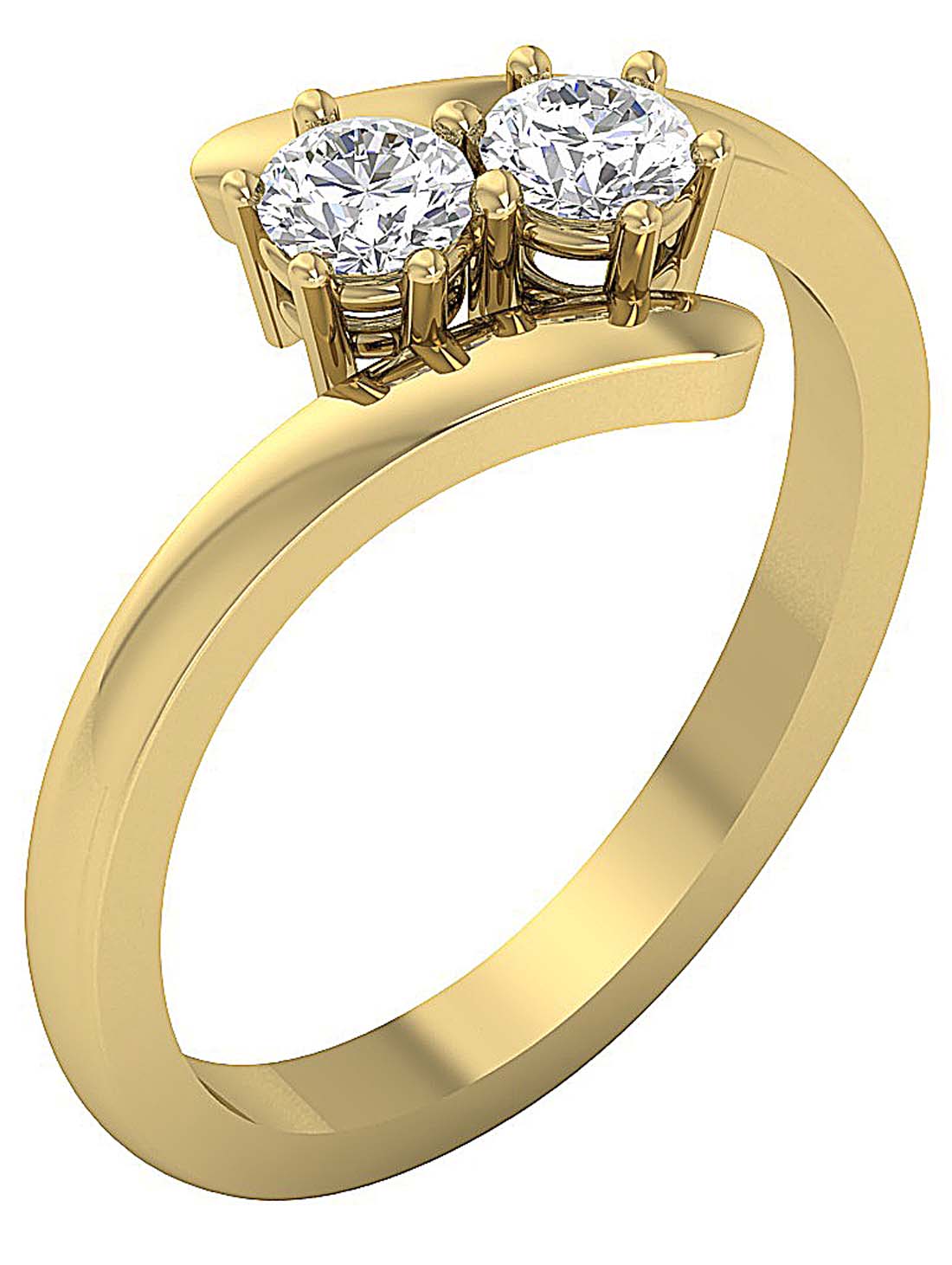 The Bruce Classsic Forever Us 2 Stone Solitaire Diamond Ring Yellow Go
